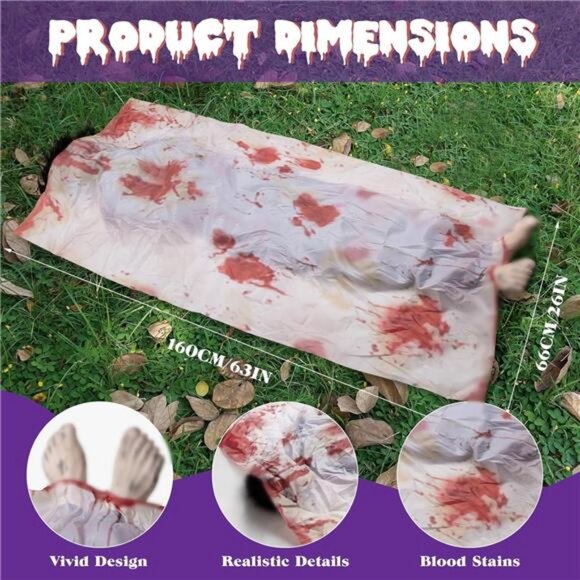Holiday | Halloween Decorations Outdoor Props 63 Scary Dead Body ...